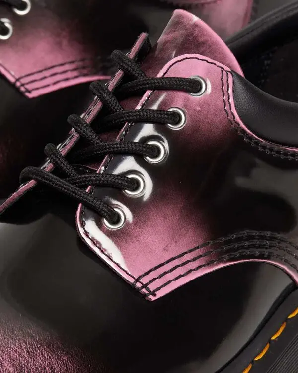 Dr. Martens 8053 Distressed Leather Platform Shoes In Pink  display picture 2