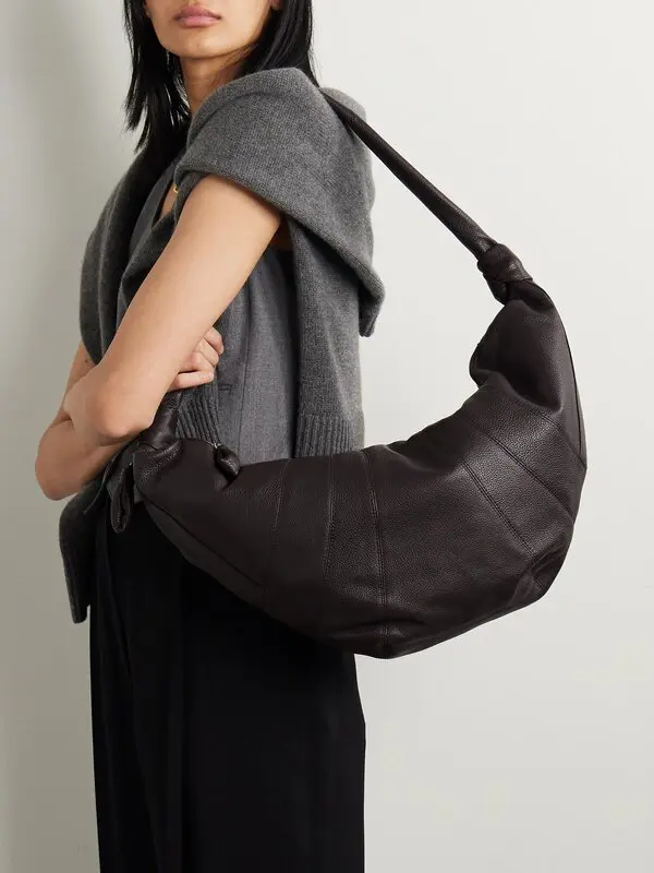 LEMAIRE Croissant Large Paneled Textured-leather Shoulder Bag