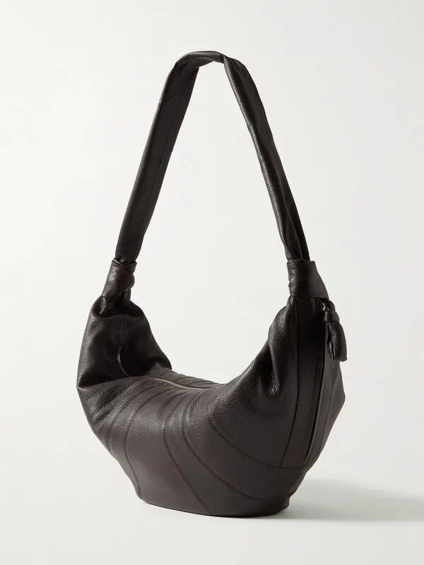 LEMAIRE Croissant Large Paneled Textured-leather Shoulder Bag