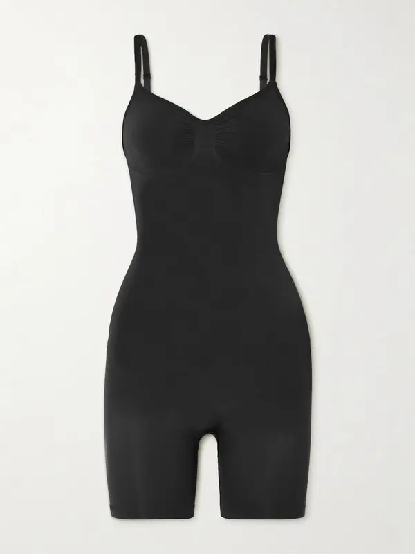 SKIMS Seamless Sculpt Mid Thigh Bodysuit - Black