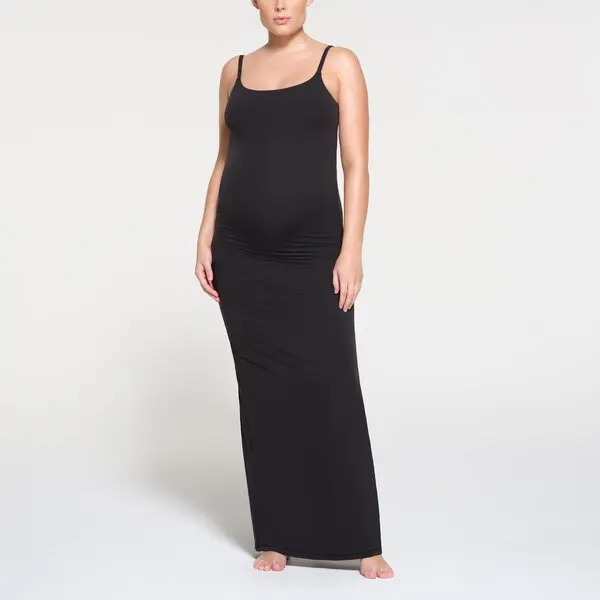 SKIMS Fits Everybody Maternity Long Slip Dress - Onyx