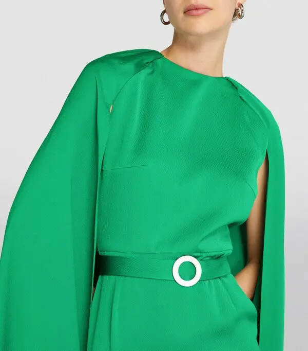 Edeline Lee Mercury Cape Gown In Green - 50% Off | Editorialist