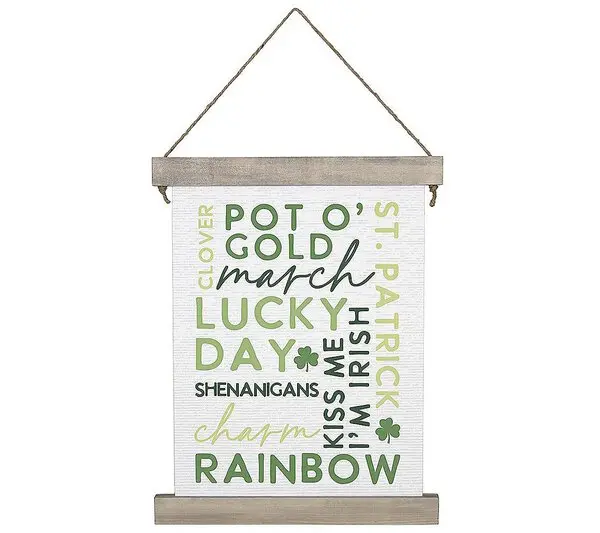 SINCERE SURROUNDINGS 27.5' Irish Words Hanging Canvas - One-color