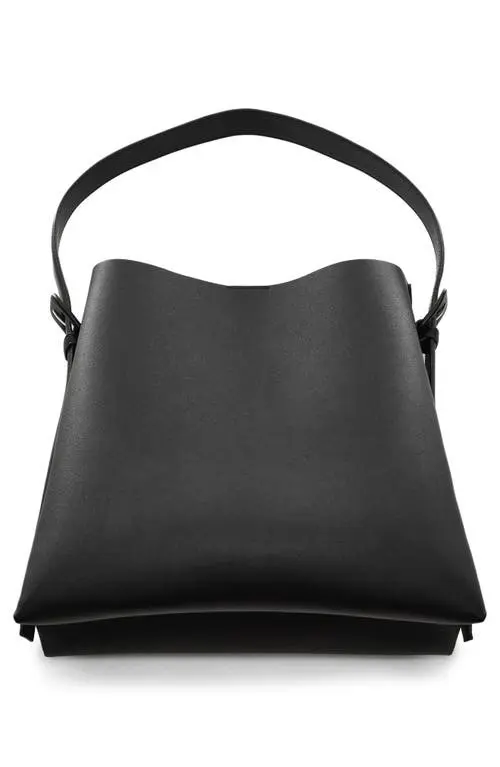Mango Buckle Detail Faux Leather Shopper