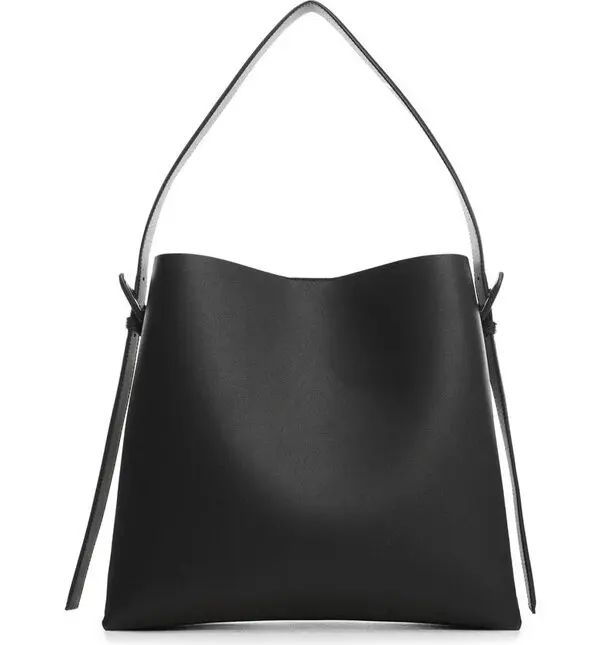 Mango Buckle Detail Faux Leather Shopper