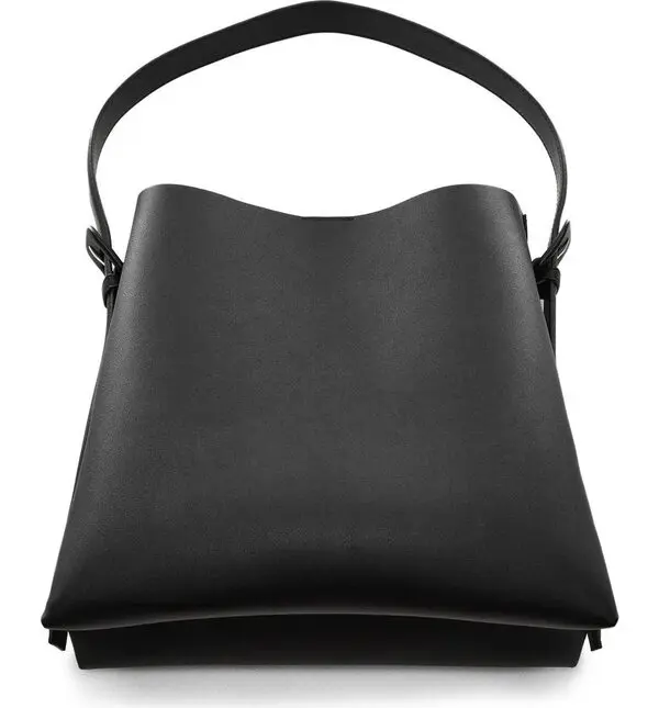 Mango Buckle Detail Faux Leather Shopper