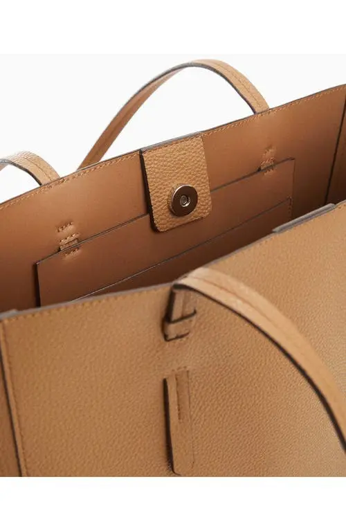 Mango Faux Leather Shopper Tote