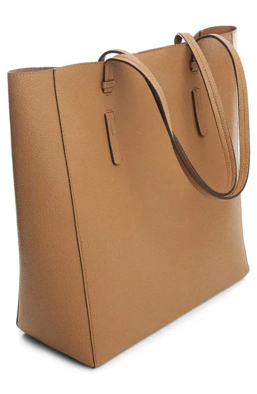 Mango Faux Leather Shopper Tote