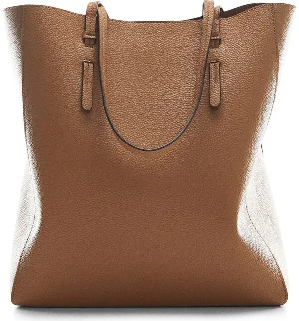 Mango Faux Leather Shopper Tote