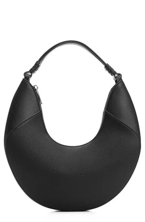 Mango Faux Leather Shoulder Bag - Black