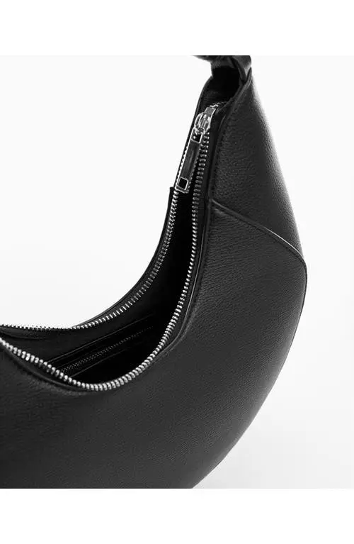 Mango Faux Leather Shoulder Bag