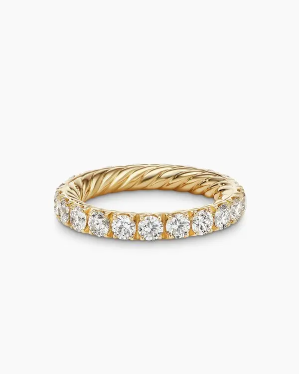David Yurman Dy Eden Eternity Band Ring In 18k Yellow Gold With Diamonds - Diamond