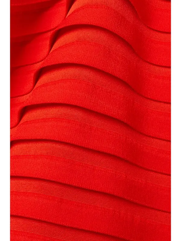 Alaïa Layered Knitted Maxi Dress - Red