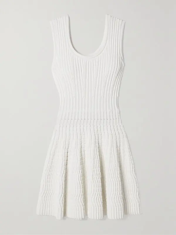 Alaïa Ribbed Stretch-knit Mini Dress