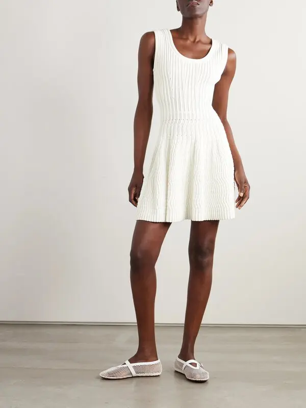 Alaïa Ribbed Stretch-knit Mini Dress