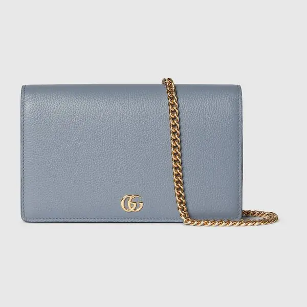 Gucci Gg Marmont Wallet On Chain - Grey