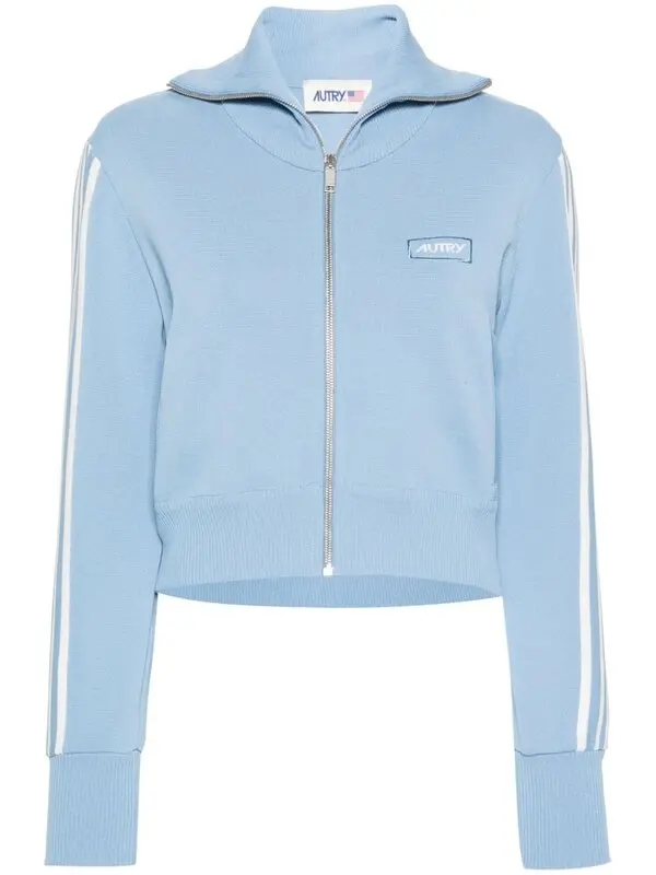 AUTRY Intarsia-logo Zip-up Cardigan