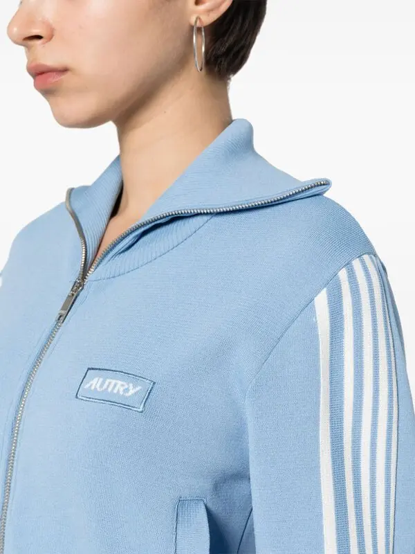 AUTRY Intarsia-logo Zip-up Cardigan