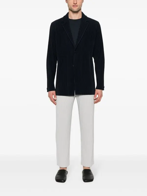 Issey Miyake Single-breasted Plissé Blazer - Blue