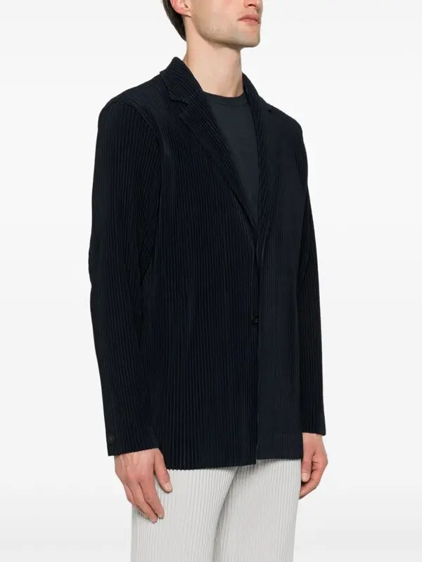Issey Miyake Single-breasted Plissé Blazer - Blue