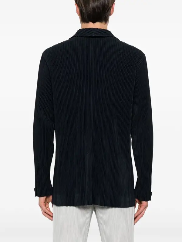Issey Miyake Single-breasted Plissé Blazer - Blue