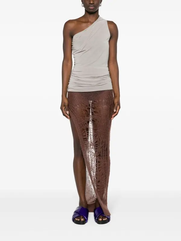 Rick Owens Spider Ziggy Ripped Maxi Skirt