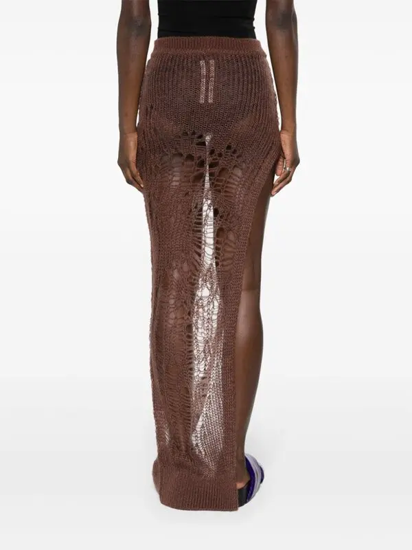 Rick Owens Spider Ziggy Ripped Maxi Skirt