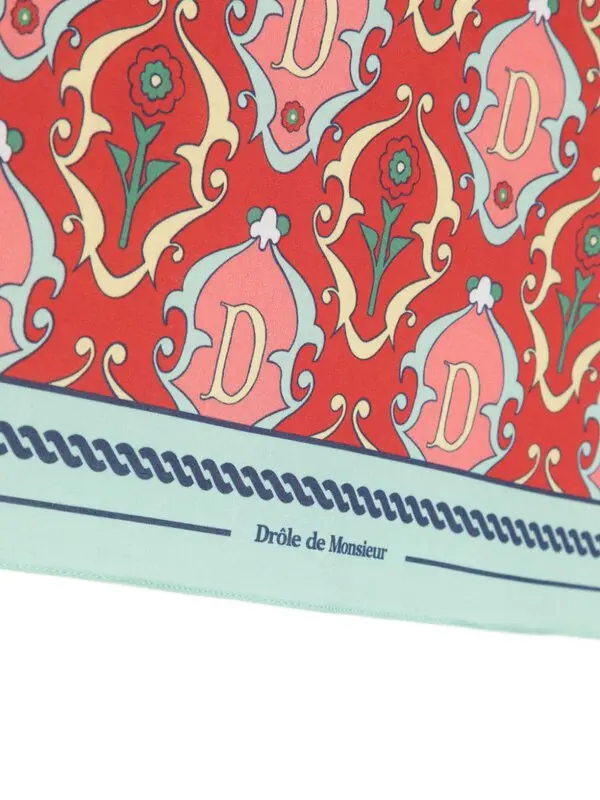 Drole De Monsieur Graphic-print Cotton Scarf