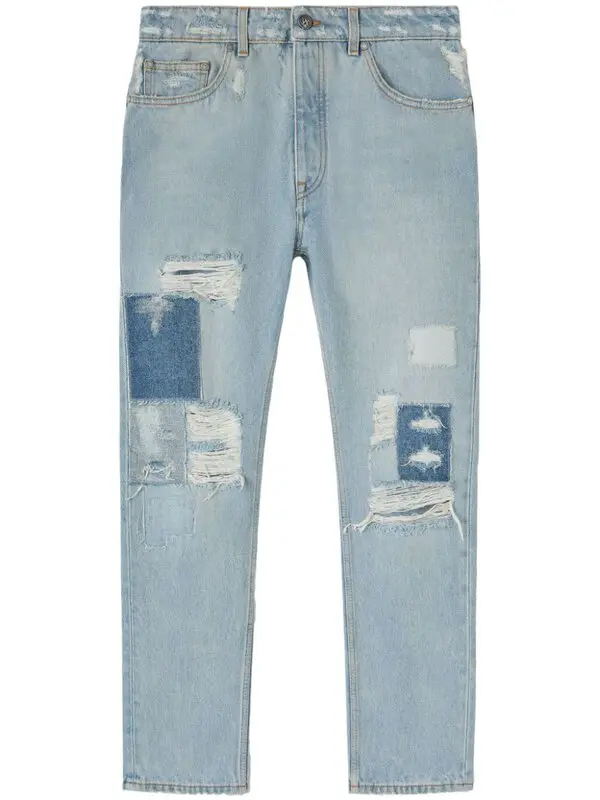Palm Angels Ripped Straight-leg Jeans
