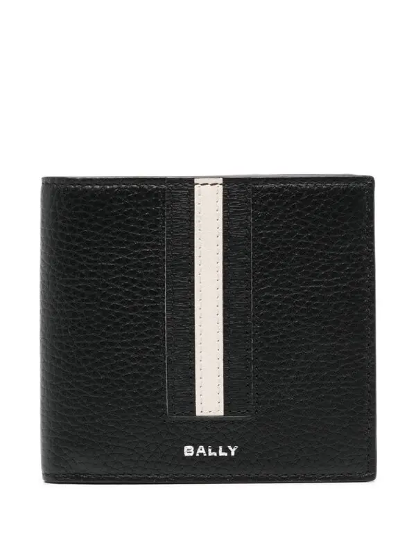 Bally Ribbon Bi-fold Leather Wallet - Black