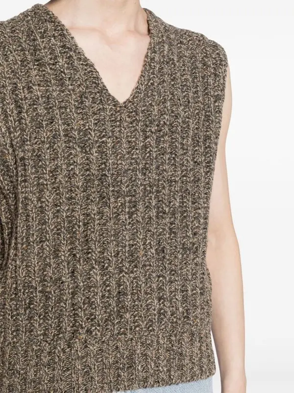 MAISON MARGIELA V-neck Chunky-knit Vest