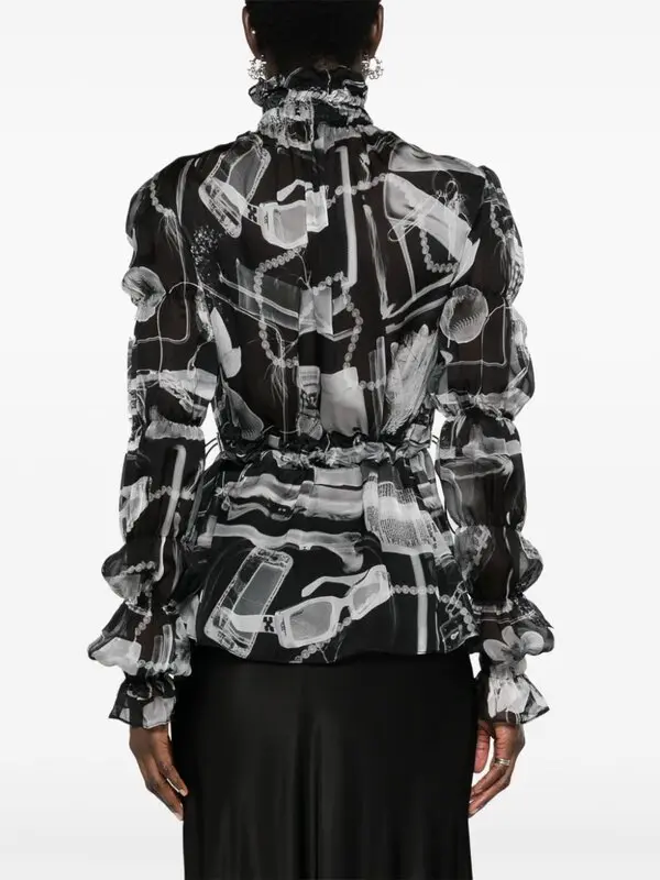 Off-White Xray Silk Blouse