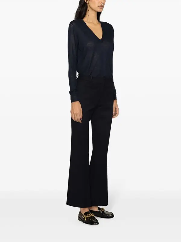 JOSEPH Tafira Mid-rise Flared Trousers - Blue