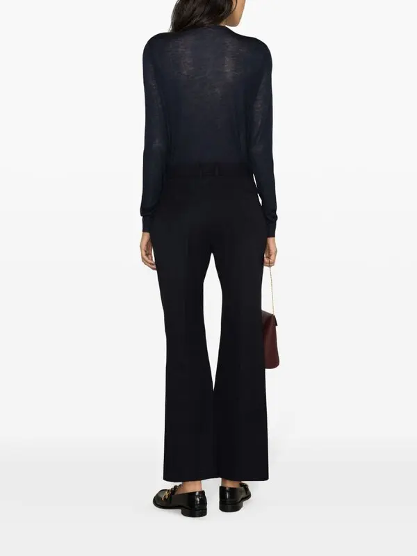 JOSEPH Tafira Mid-rise Flared Trousers - Blue