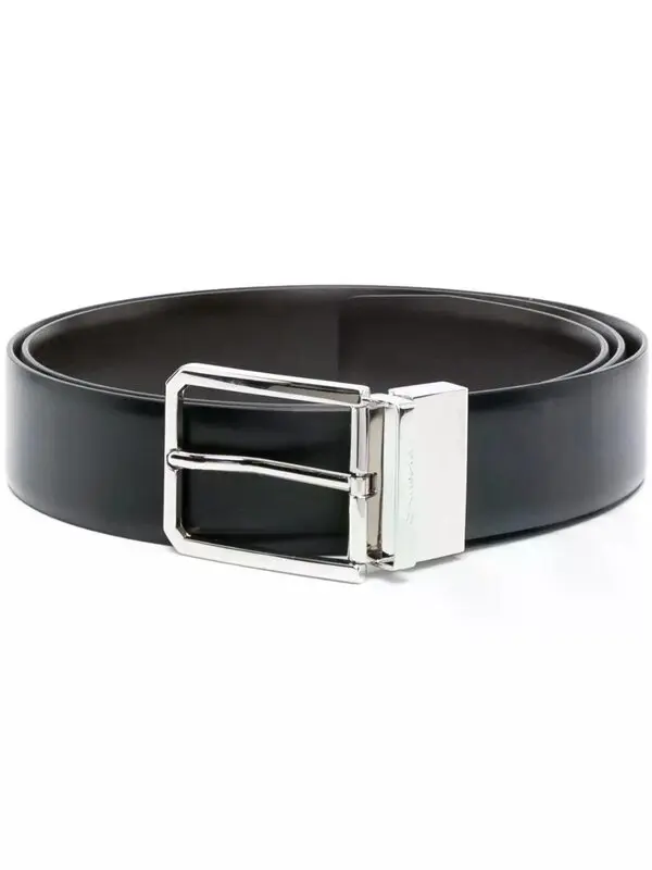 Santoni Logo-engraved Buckle Leather Belt