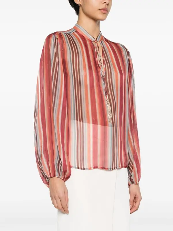Liu Jo Tassel-detail Striped Blouse