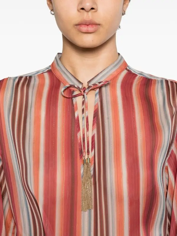 Liu Jo Tassel-detail Striped Blouse