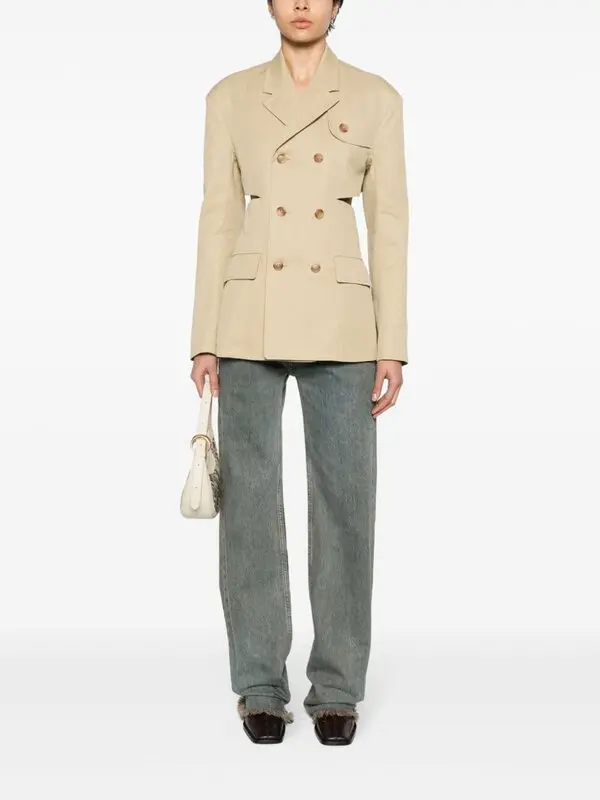 R13 Double-breasted Blazer With Open Back