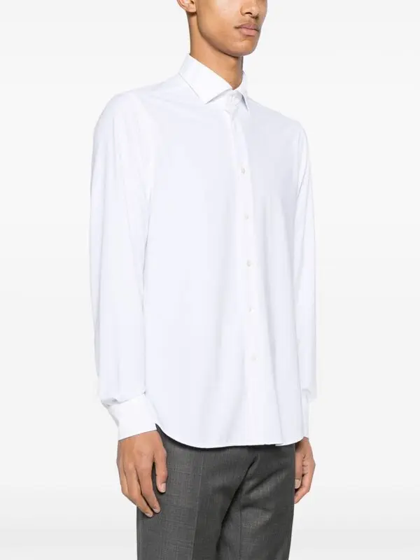 Corneliani Spread-collar Stretch-jersey Shirt - White