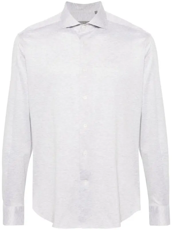 Corneliani Piqué-weave Long-sleeve Shirt