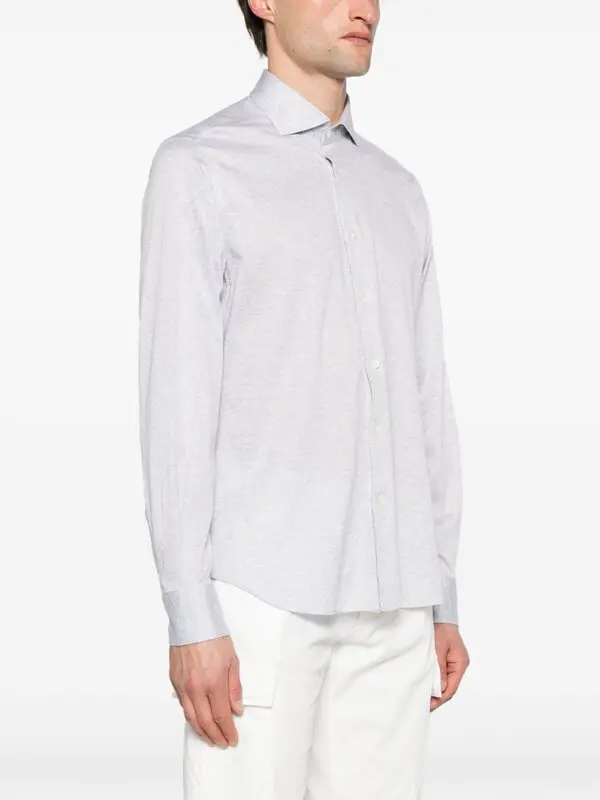 Corneliani Piqué-weave Long-sleeve Shirt