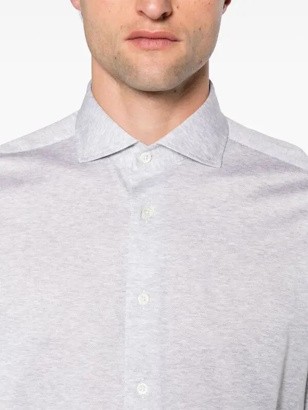 Corneliani Piqué-weave Long-sleeve Shirt