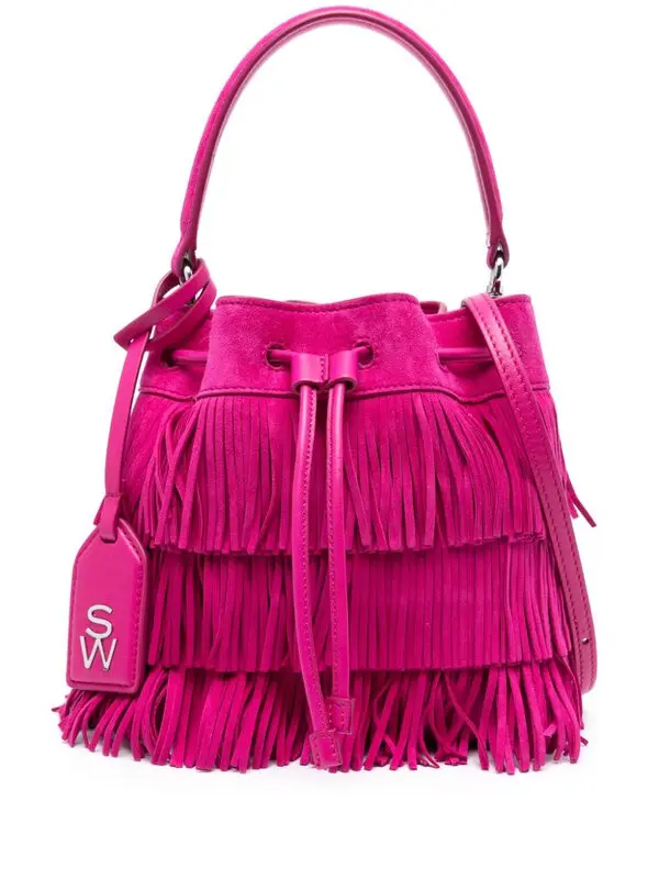 STUART WEITZMAN Rae Fringed Suede Mini Bag