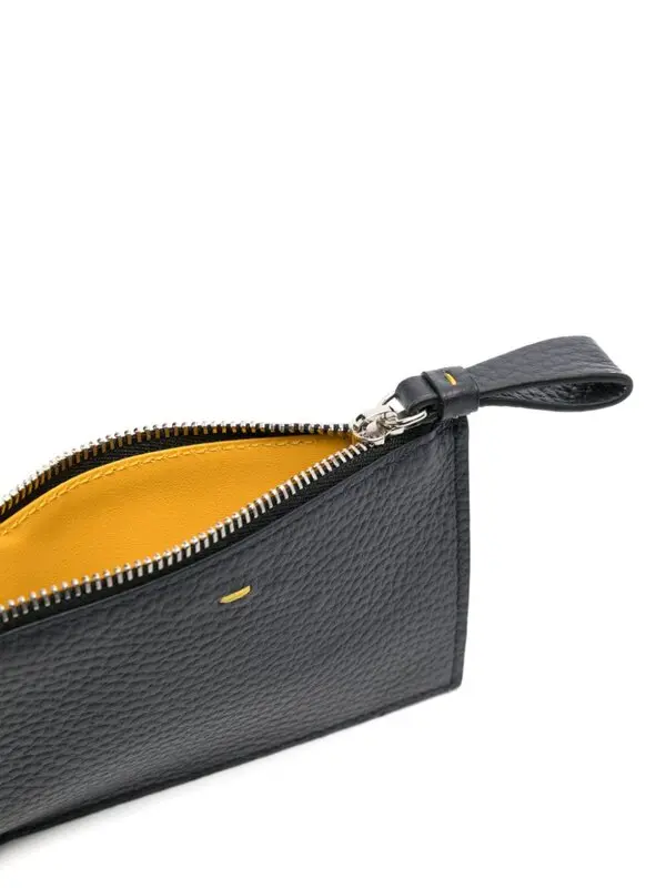 DOUCAL'S Logo-debossed Leather Card Holder - Blue