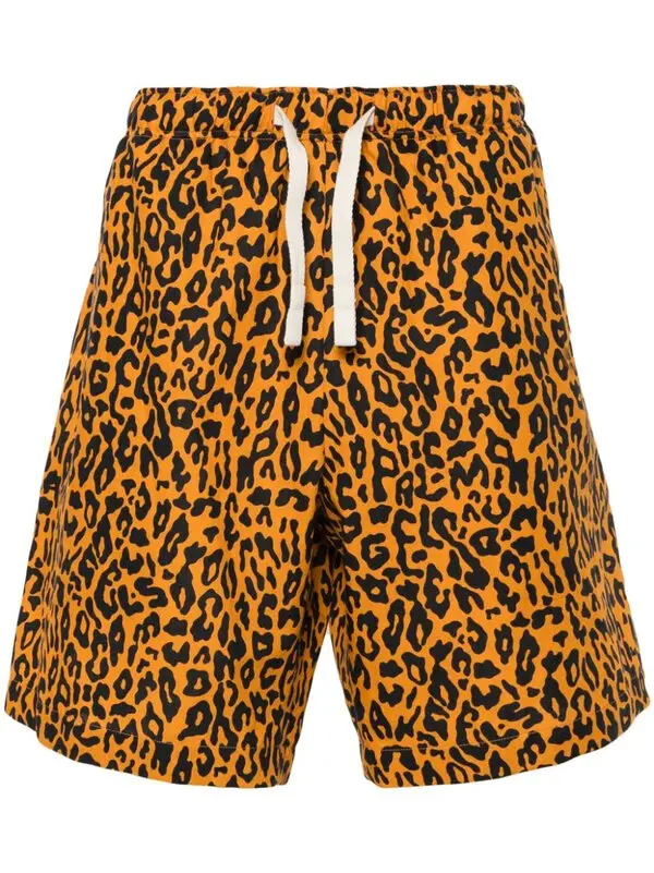 Palm Angels Leopard-print Poplin Shorts