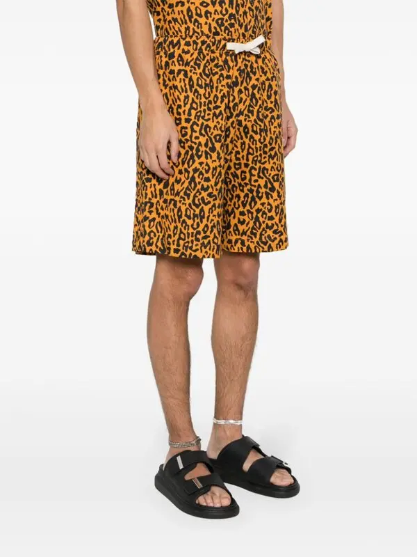 Palm Angels Leopard-print Poplin Shorts