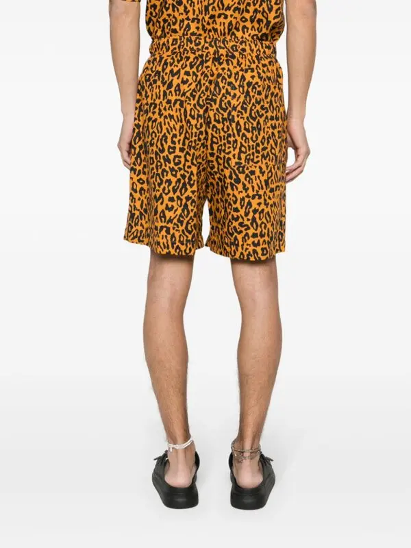 Palm Angels Leopard-print Poplin Shorts