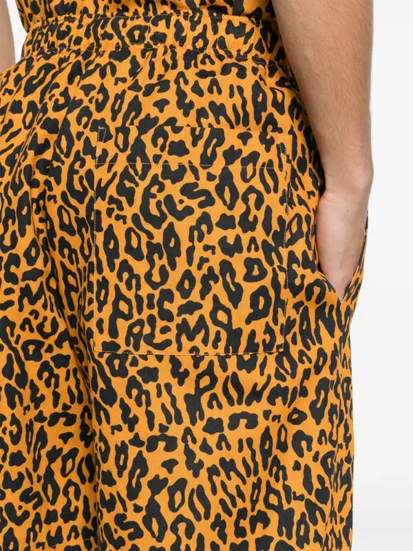 Palm Angels Leopard-print Poplin Shorts