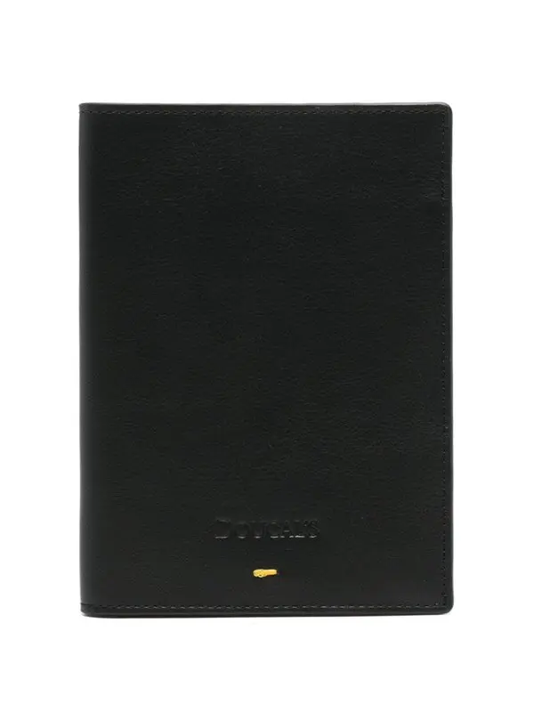 DOUCAL'S Logo-debossed Leather Passport Holder - Black