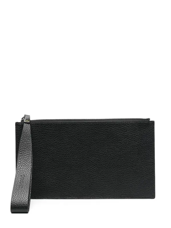DOUCAL'S Grained Leather Wallet - Black